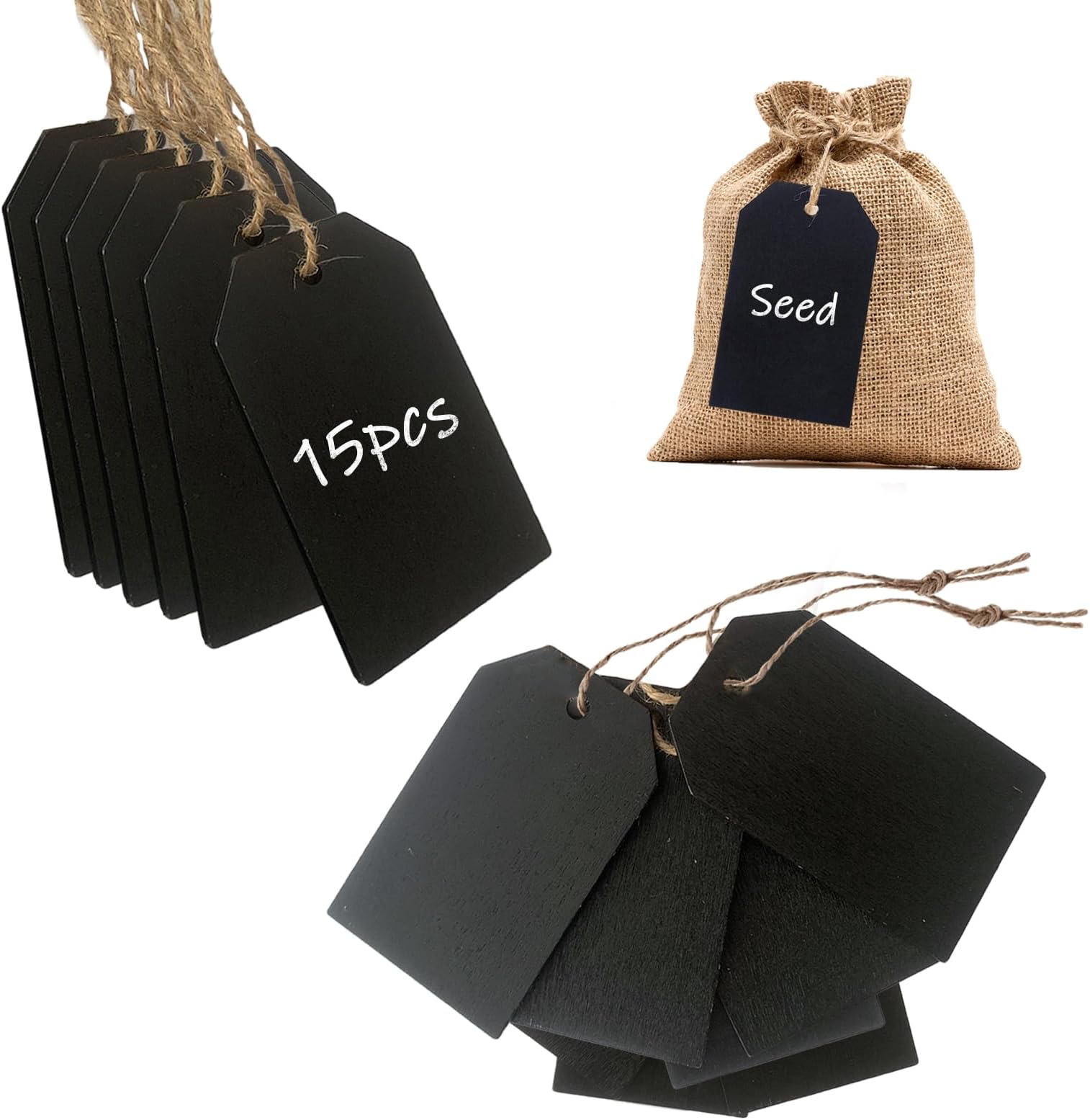 Amazon.com : Chalkboard Tags Hanging, Mini Wooden Chalkboard Tags ...