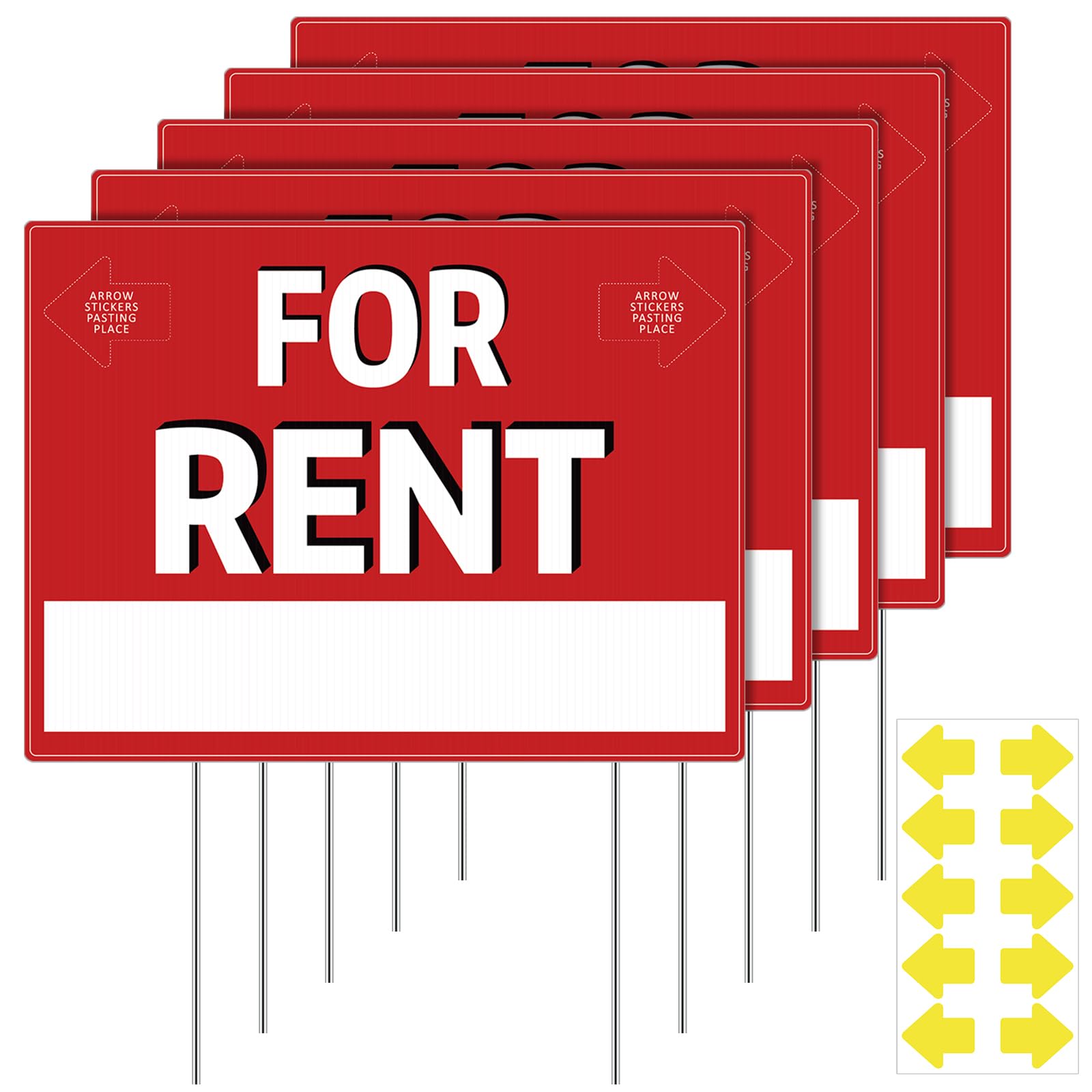 Amazon.com: Soaoo 5 Pack 12 x 16 Inch for Rent Sign with Stand for Rent ...