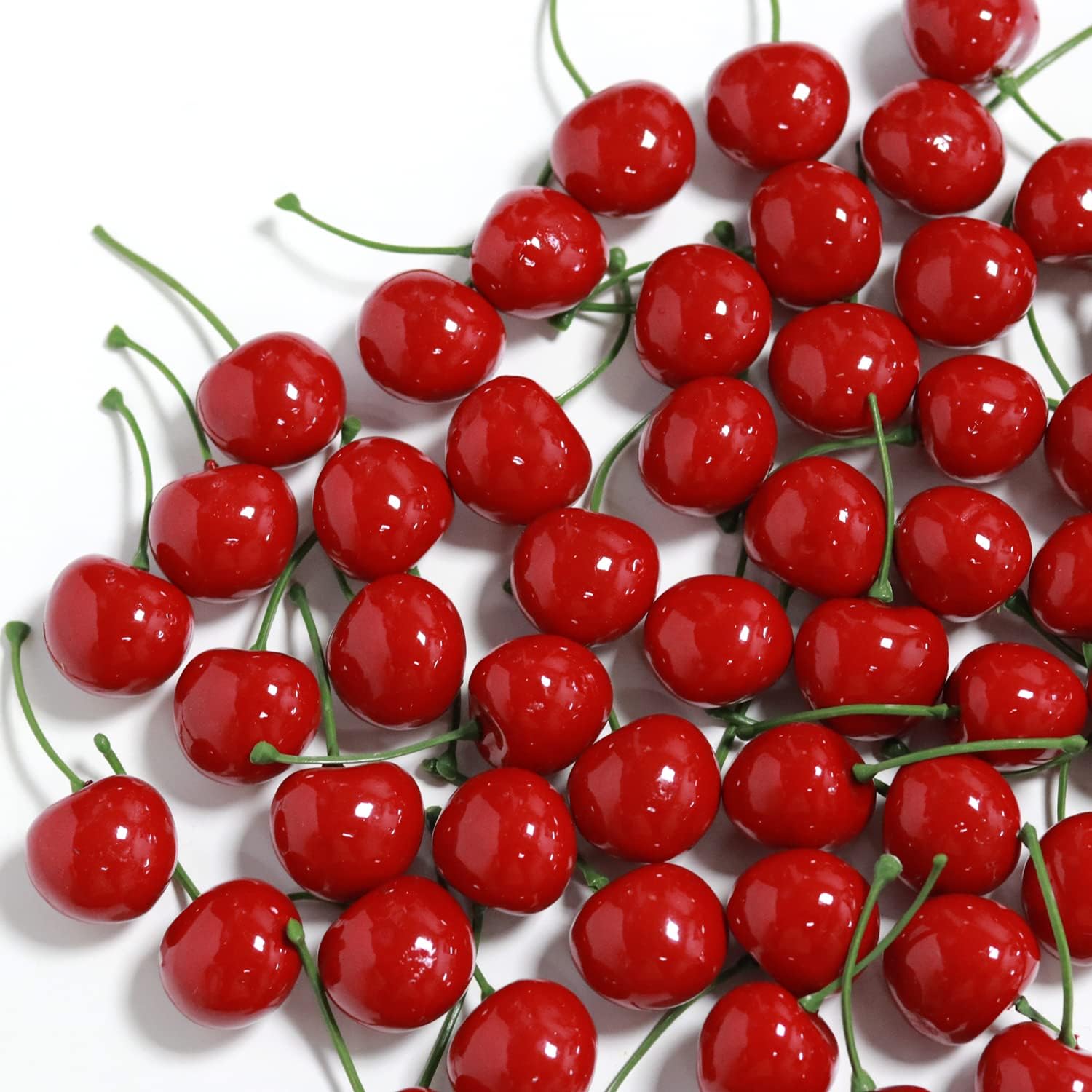 Amazon.com: WSLIFE 50PCS/lot Mini Fake Red Cherry Plastic Fruit Small ...