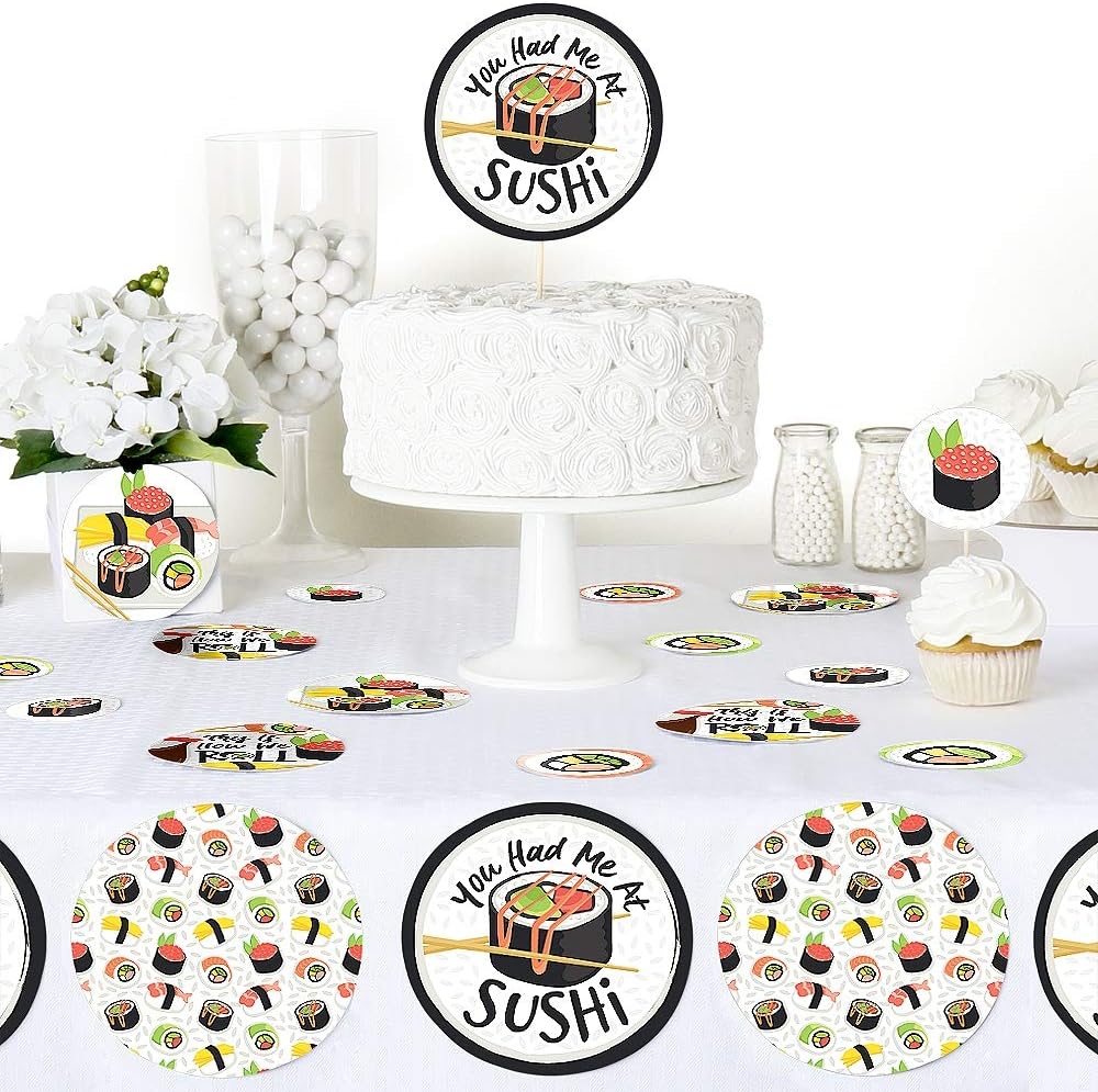 Big Dot of Happiness Let’s Roll – Sushi – Confeti de círculo gigante ...