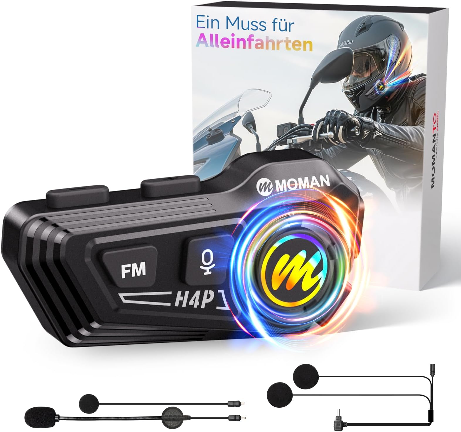 OBEST Motorrad Bluetooth Headset, Helm-Headset mit Freisprech ...