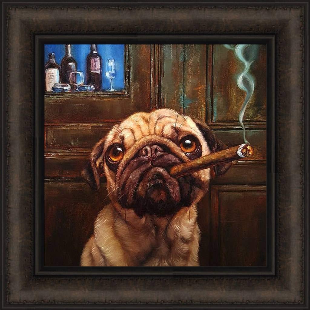 Cartoon Dog Smoking Cigar