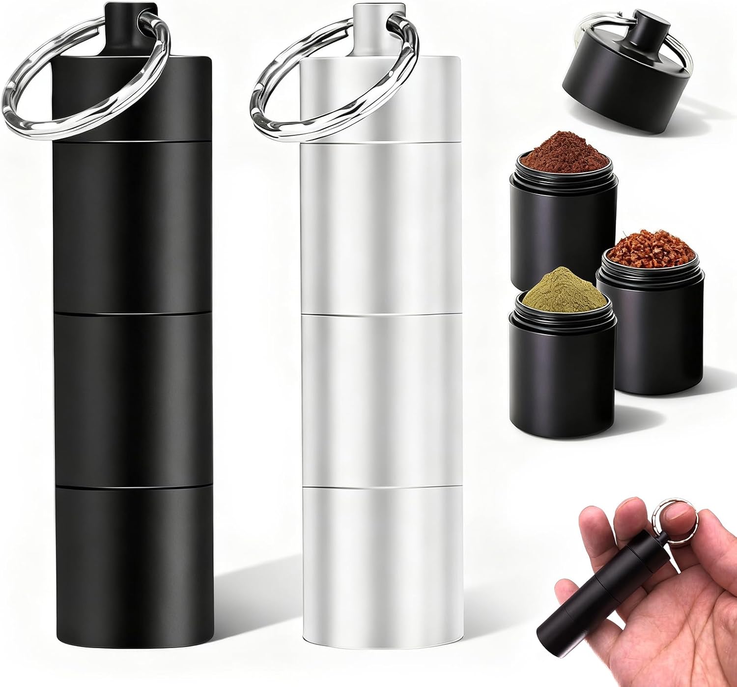 Mini Salt Shaker for On the Go, Pack of 2 Spice Jars, Mini Spice ...