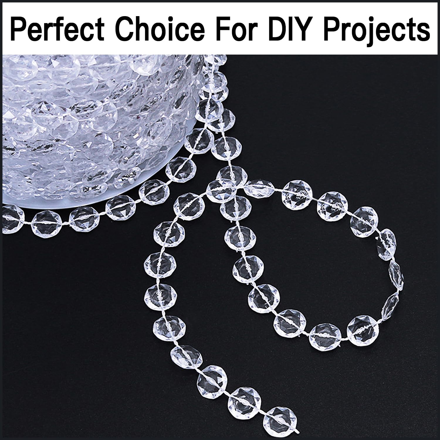 Snapklik.com : Jishi Crystal Garland Strand 99ft Clear Plastic Acrylic ...