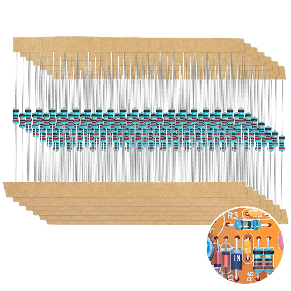 1280 Pieces 64 Values Resistor Kit, 1% Assorted Resistors 1 Ohm-10M Ohm ...