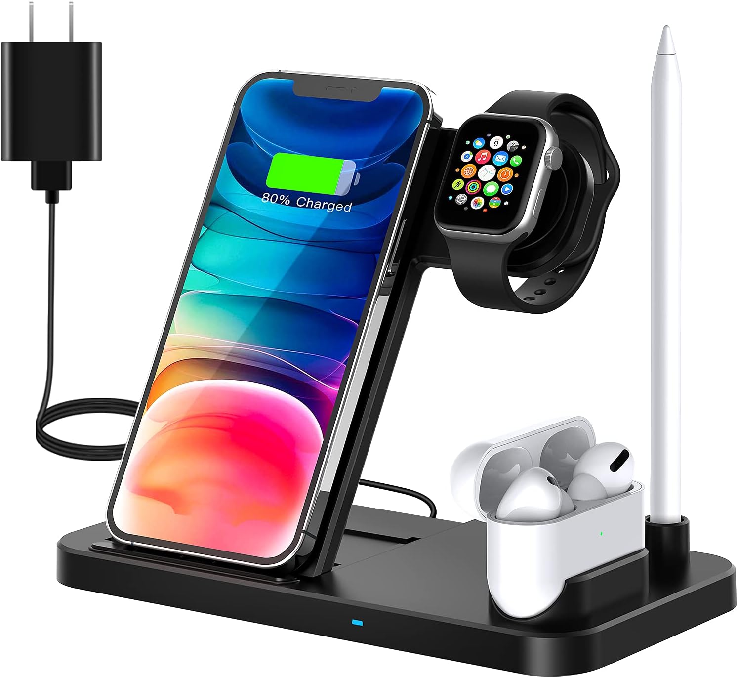 Amazon.com: Wireless Charging Station - 4 in 1 Wireless Charger ...
