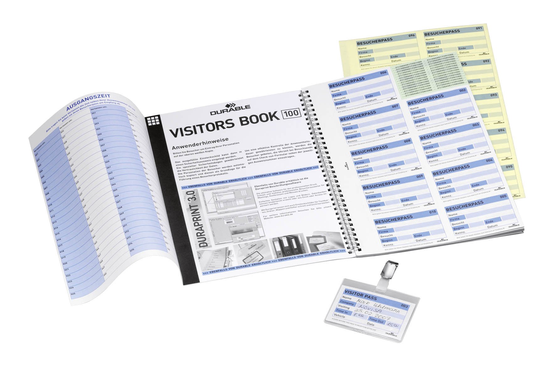 Durable 1464 visitors book refill pages with 100 badge inserts, EACH ...