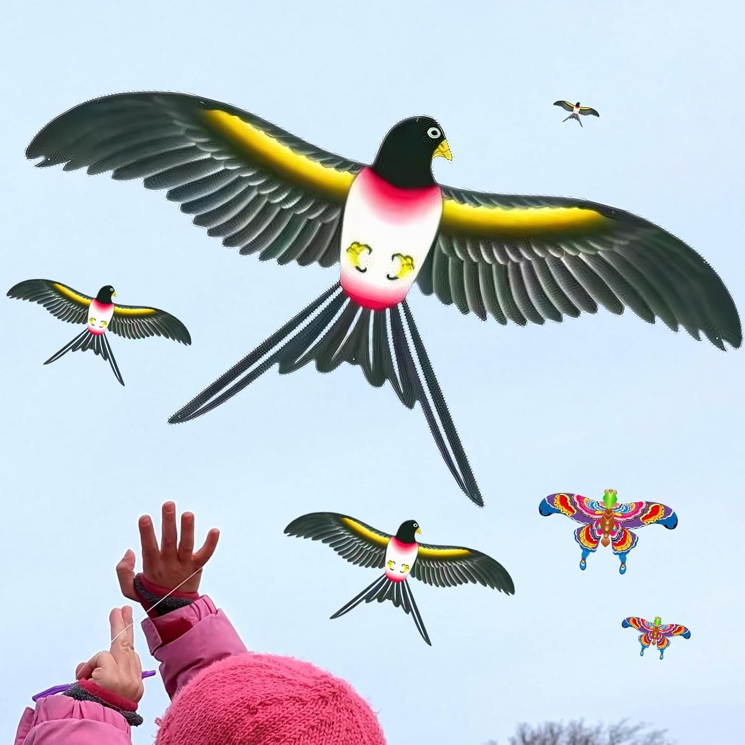 Amazon.com: ODEKRISMILE Biomimetic Kite Nature Inspired (large19.7 * 11 ...