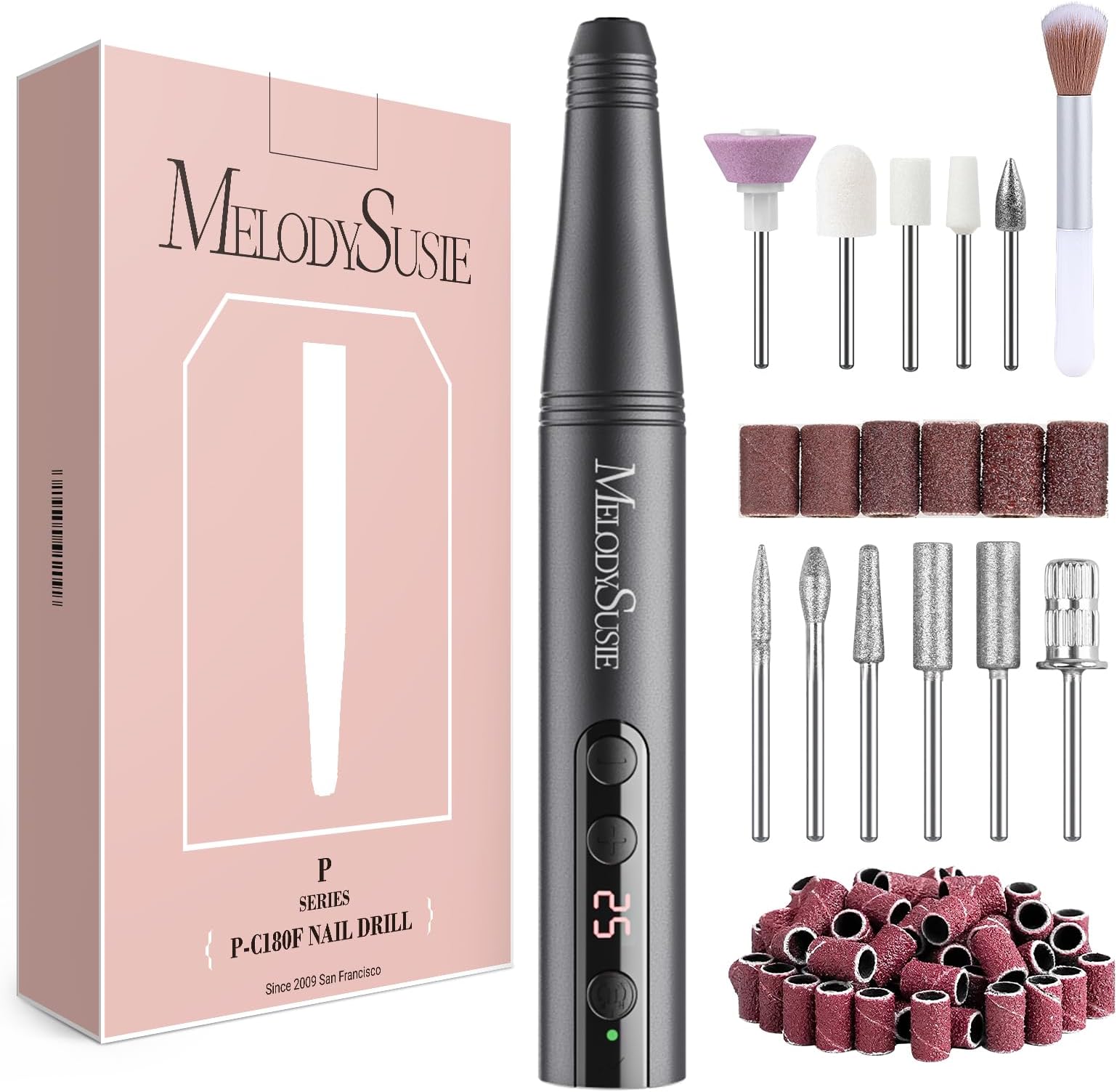 Amazon.com: MelodySusie Cordless Electric Nail Drill Machine 11 in 1 ...