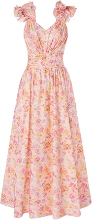 GRACE KARIN 2025 Women's Summer Floral Print Dress Sleeveless Casual ...