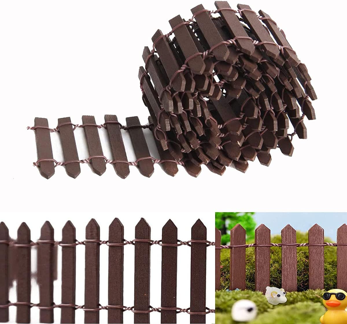 Amazon.com : Ymeibe 35 Inches Long Miniature Fairy Garden Fence Mini ...