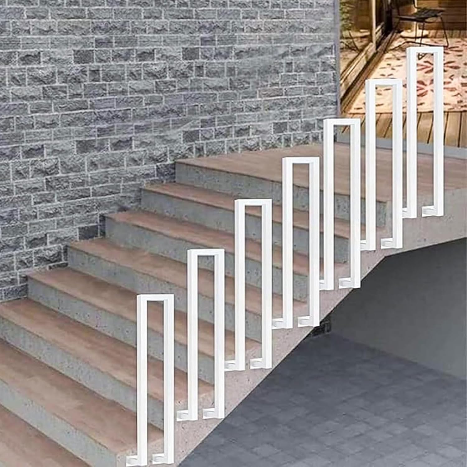 Amazon.com: Drsyffsup Side-Mounted Handrail for Outdoor Step, U-Shaped ...