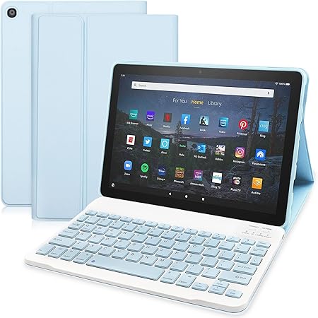 Keyboard for All-New Kindle Fire HD 10, Bluetooth Keyboard Case for ...