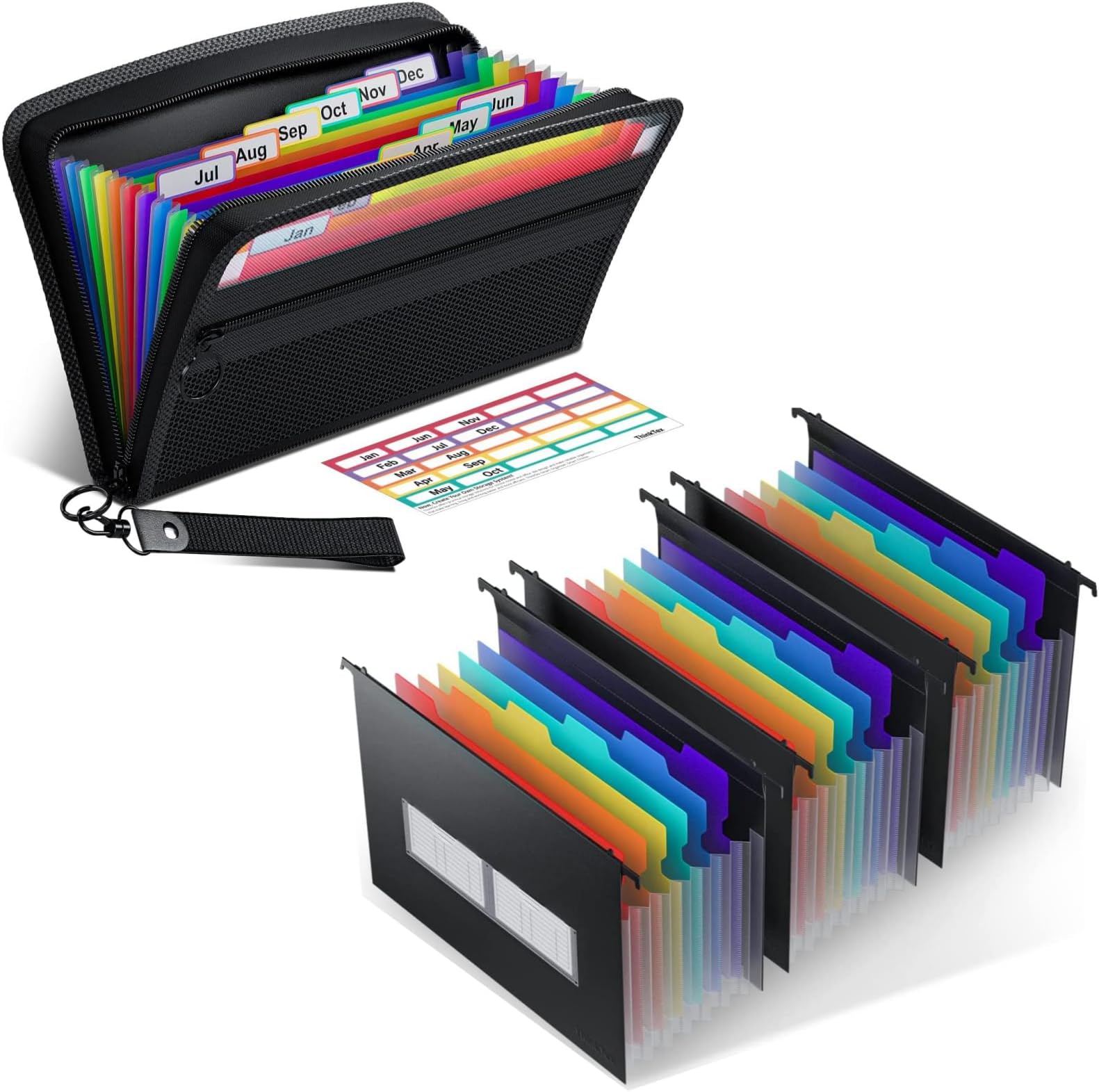 Amazon.com : ThinkTex Plastic Expanding Hanging File Folders & 12 ...