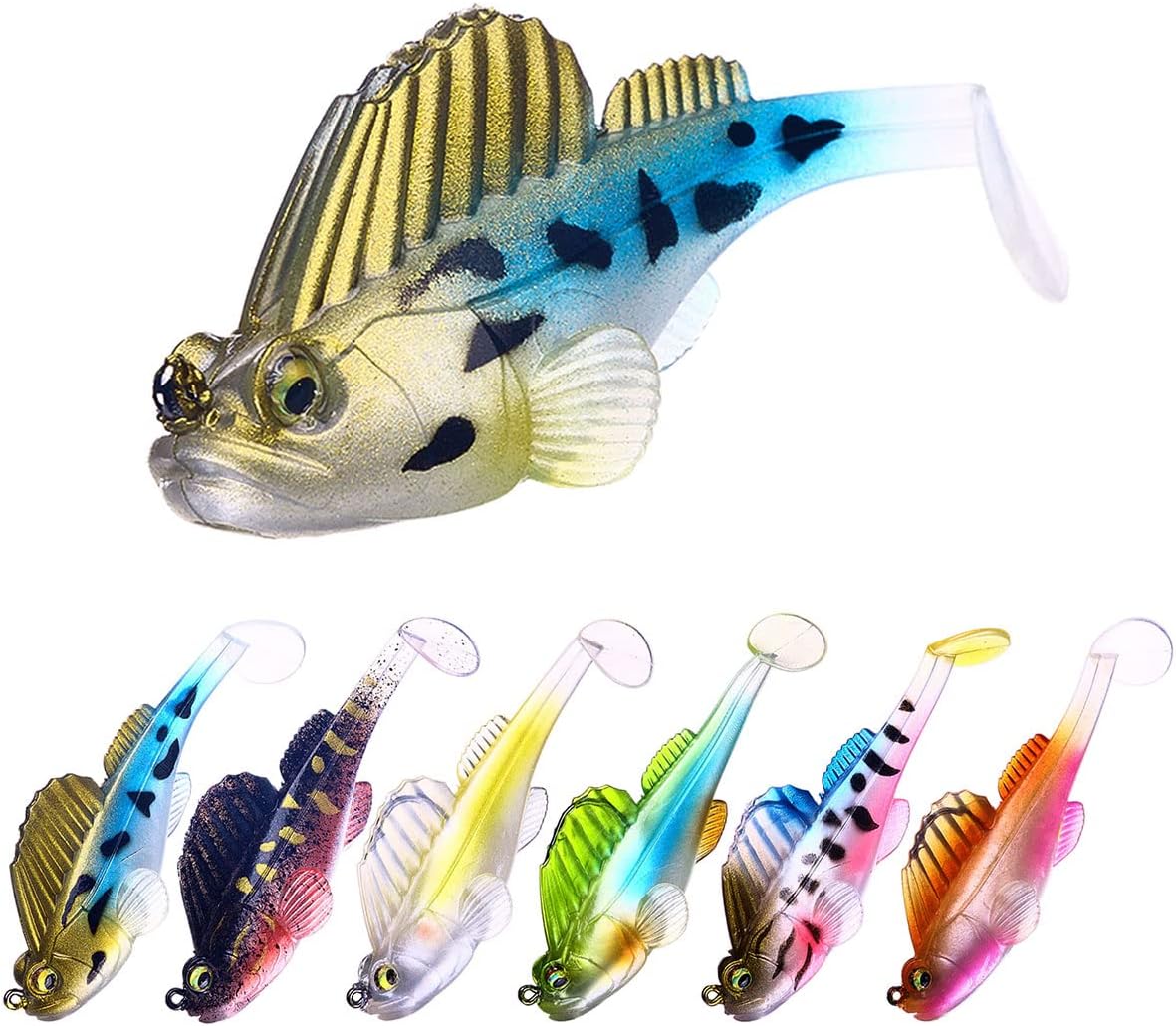 Amazon.com : HENGJIA Pre-Rigged Weedless Swimbaits, Paddle Tail & Dark ...