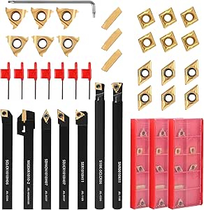 VerRich 28Pcs Kit Indexable Lathe Turning Tools,3/8"10mm Shank Boring ...