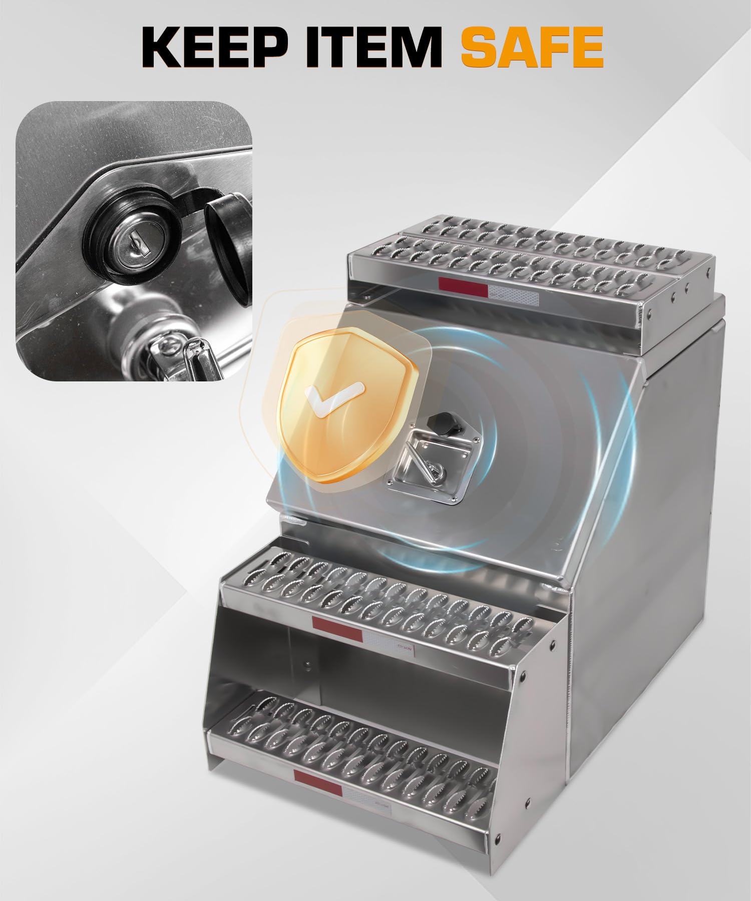 Snapklik.com : Aluminum Side Storage Saddle Step Box Heavy Duty Tool ...