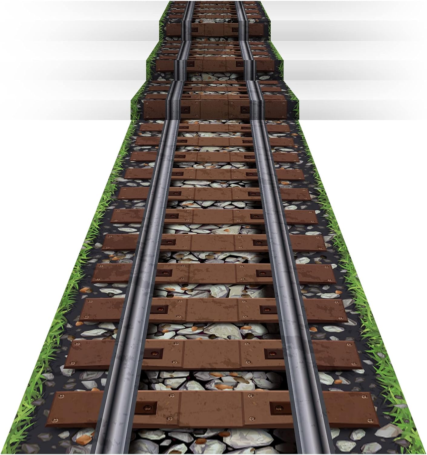 Amazon.com: Haull 118 x 39 Inch Railroad Track Aisle Runner Train Party ...