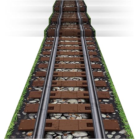 Amazon.com: Haull 118 x 39 Inch Railroad Track Aisle Runner Train Party ...