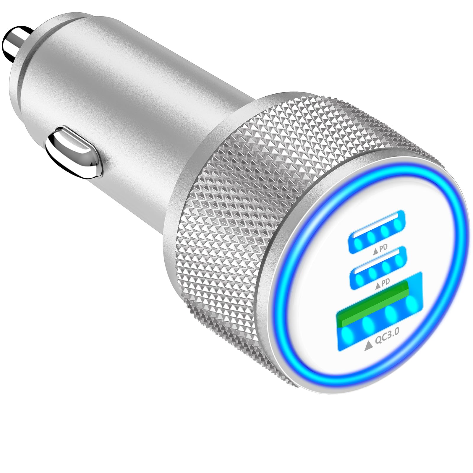 Amazon.com: USB C Car Charger, Rombica 3-Port 67W Dual USB-C&USB-A Car ...