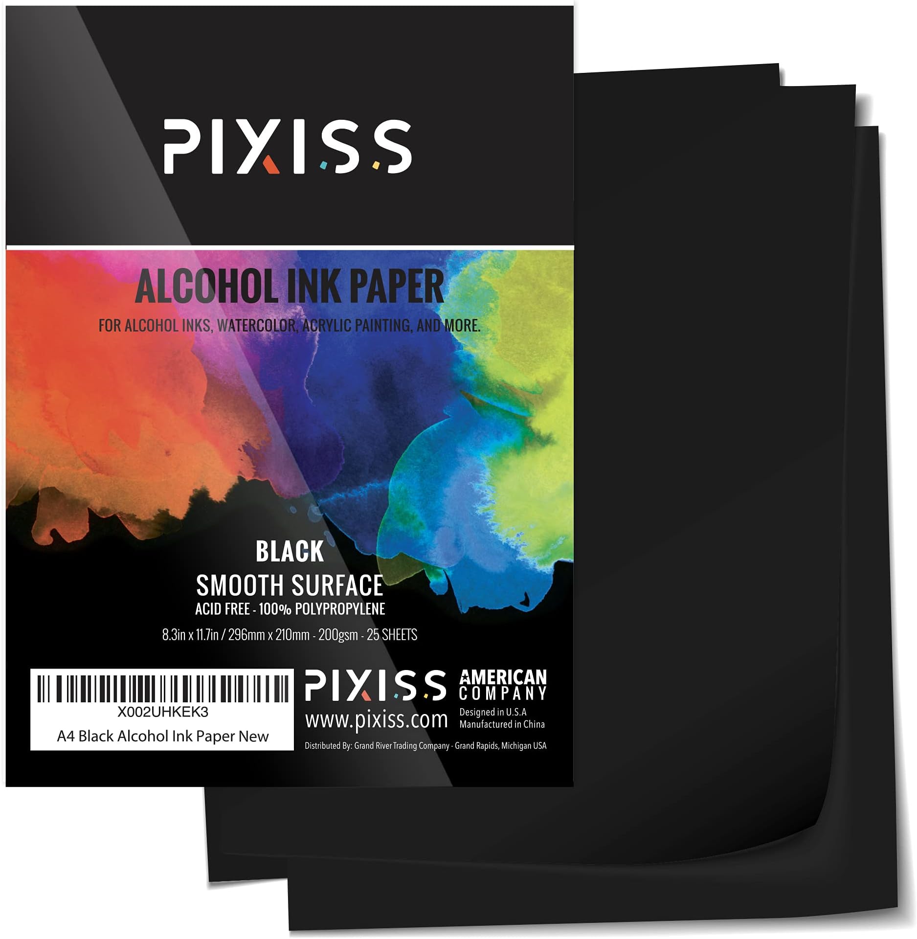 Amazon.com: Black Alcohol Ink Paper - 25 Sheets Pixiss Heavy Weight Art ...