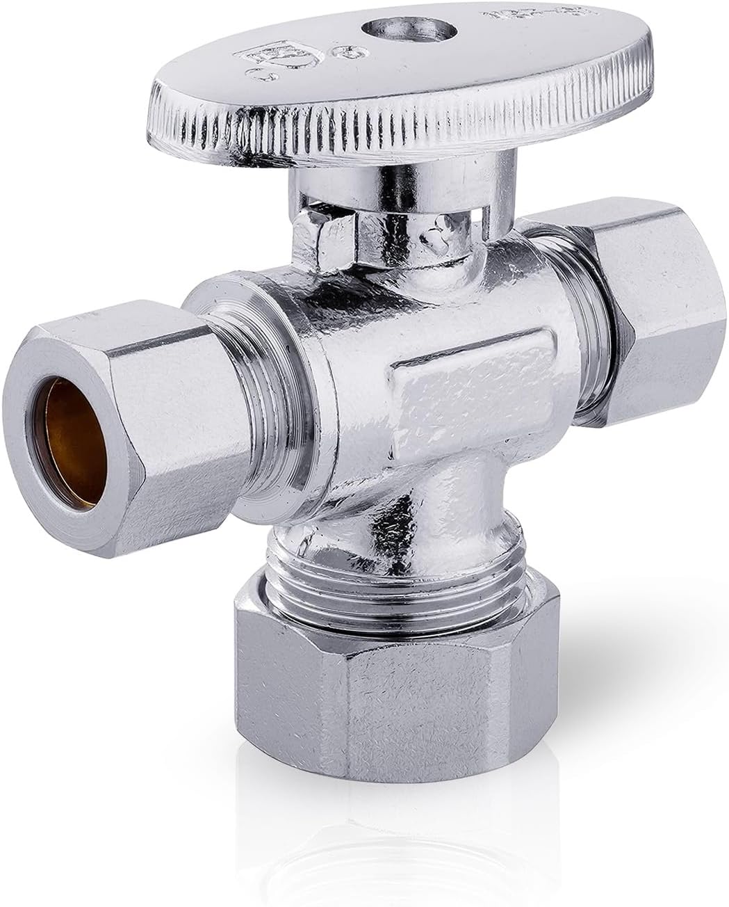 Dual Compression Outlet Angle Stop Valve, Plumbing Fitting, Quarter ...