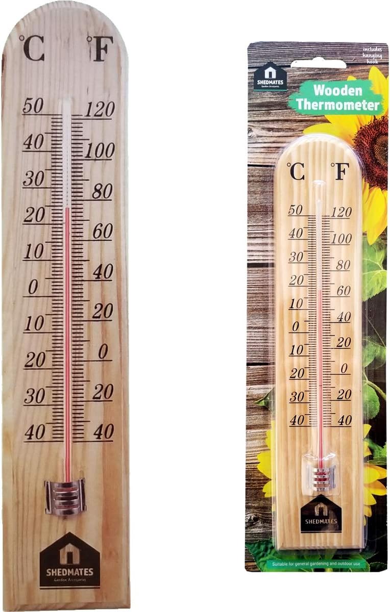 Large Wooden Thermometer for Indoor or Outdoor use Home Garden Shed ...