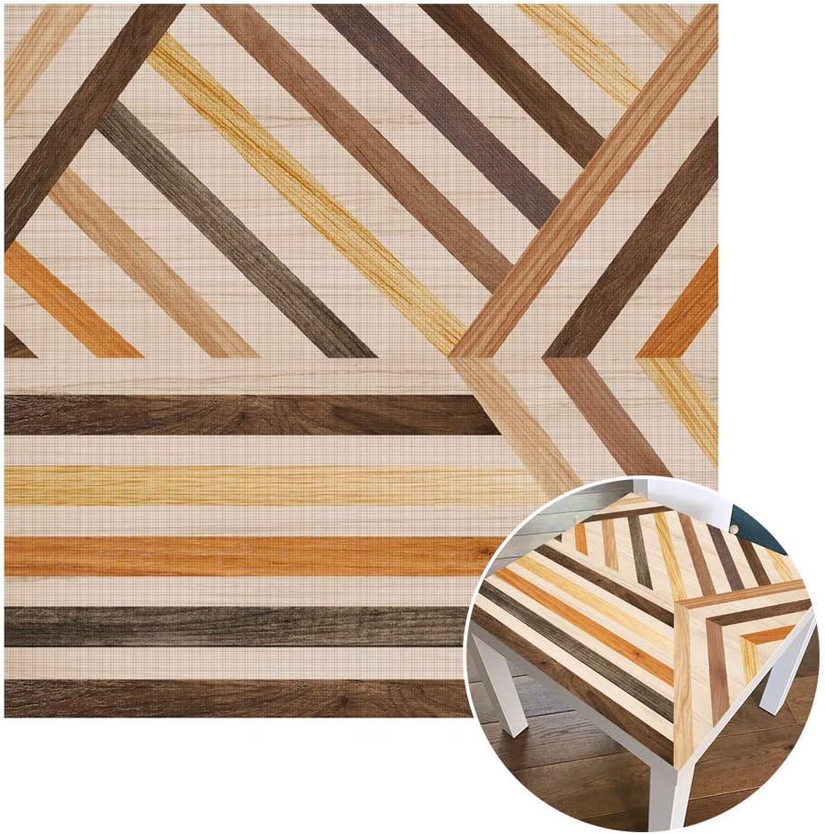 Amazon.com: Yifely Removable Table Pad Striped Wood Pattern Lack Table ...