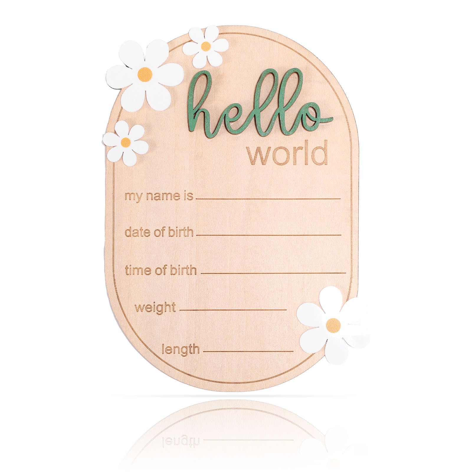 Snapklik.com : Baby Announcement Sign, Wooden Hello World Newborn ...