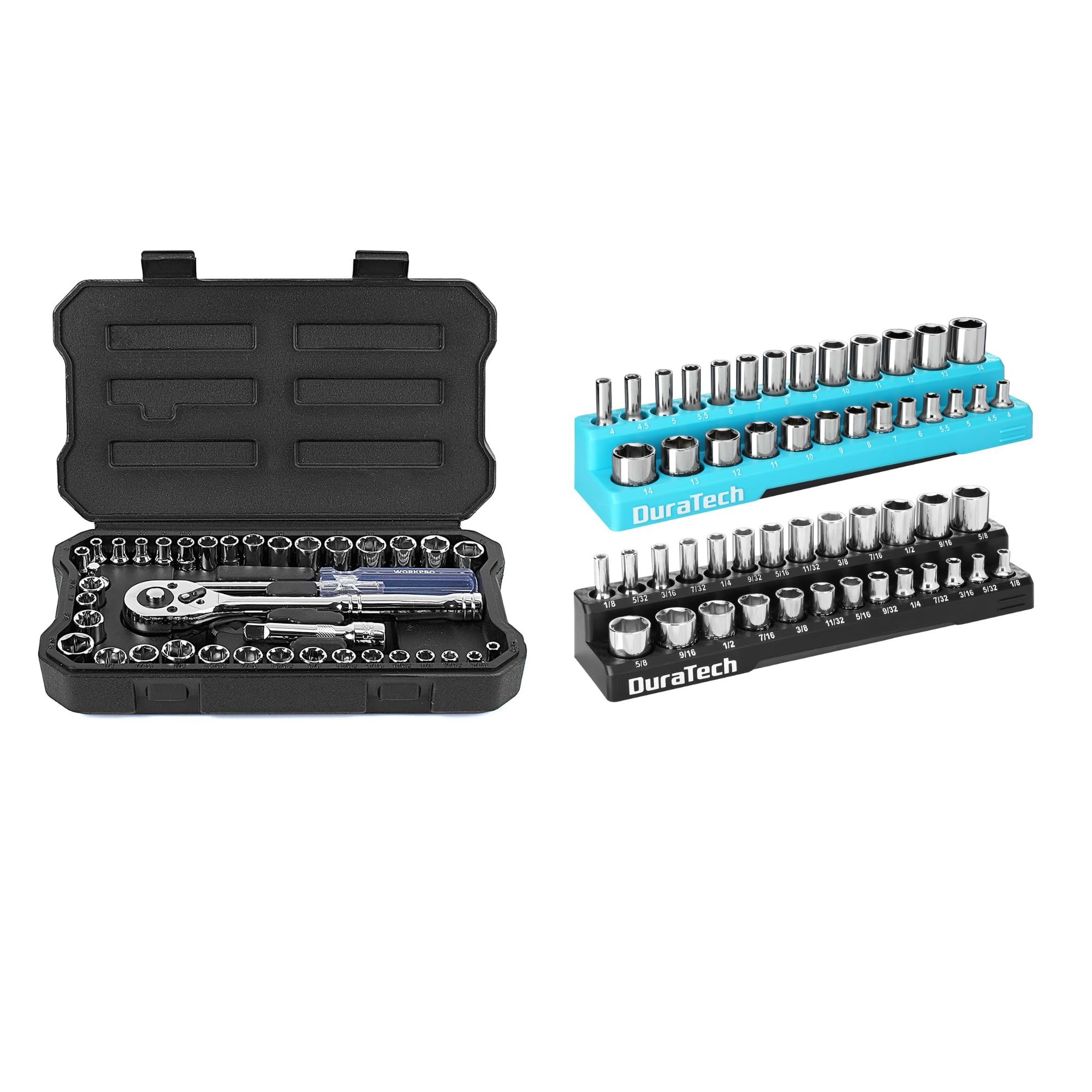 Amazon.com: WORKPRO 39-Piece Drive Socket Wrench Set and DURATECH ...