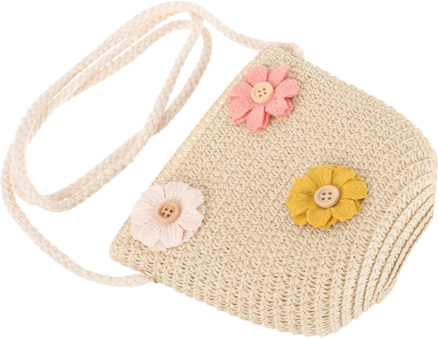 Amazon.com: Children's Knitting Bag Little Girls Straw Purse Straw ...