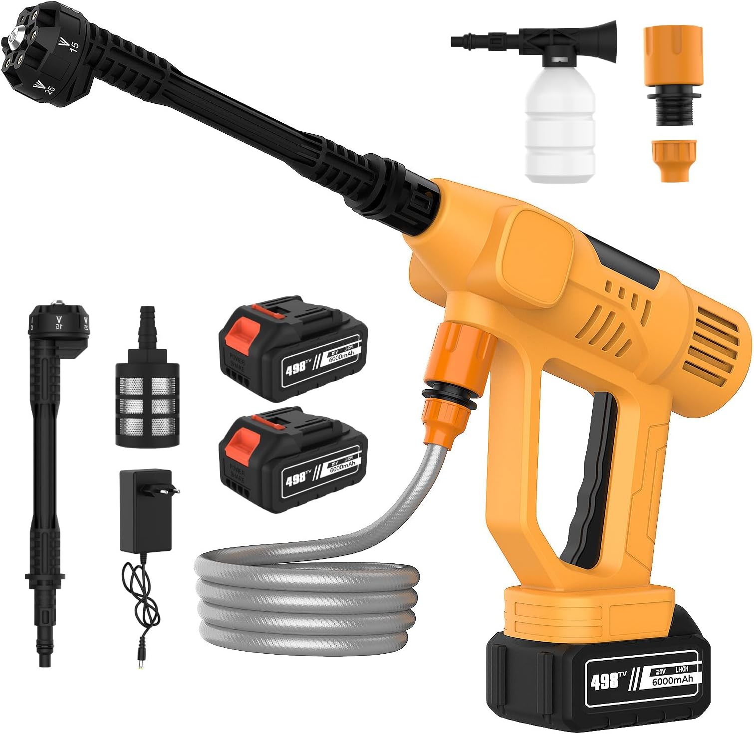 Shkalacar Idropulitrice Portatile 60 Bar 300W, Idropulitrice Batteria ...