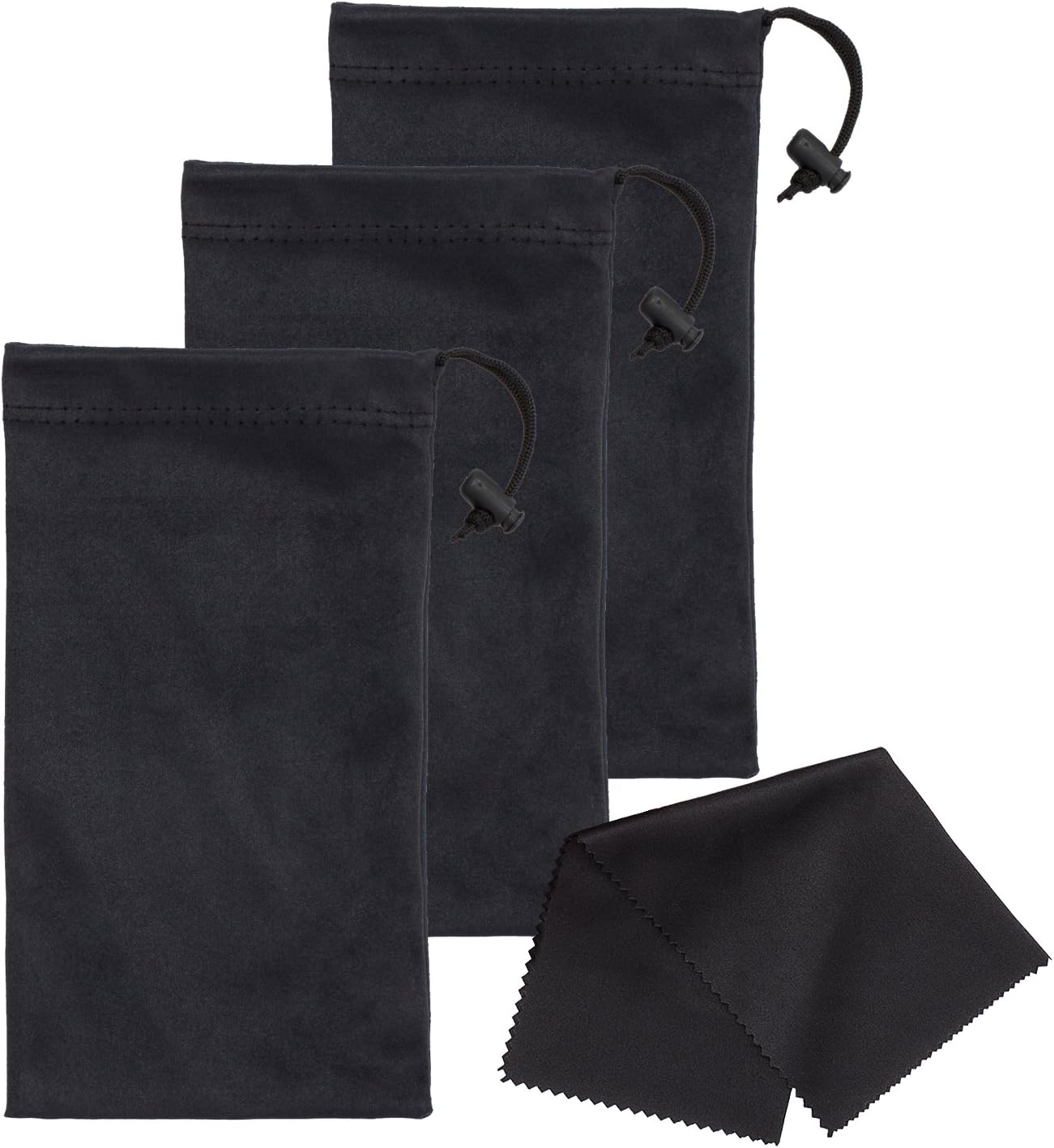 Mamlyn Set of 3 Microfiber Soft Sunglasses Pouches, With Drawstring ...