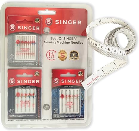 Amazon.com: Singer Best of Sewing Machine Needles Set, Universal, Ball ...
