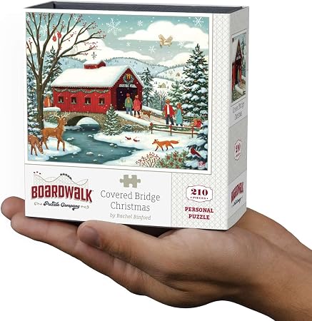 Amazon.com: Boardwalk Puzzles Covered Bridge Christmas - Personal ...