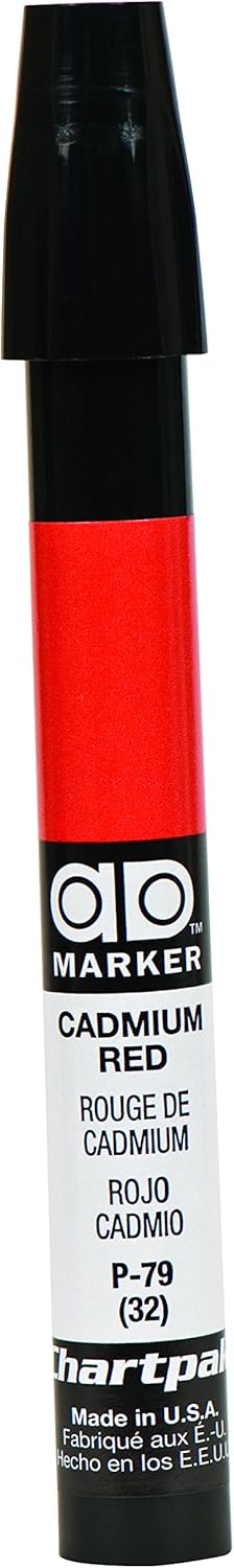 Amazon.com : AD Marker The Original Chartpak, Tri-Nib, Cadmium Red, 1 ...