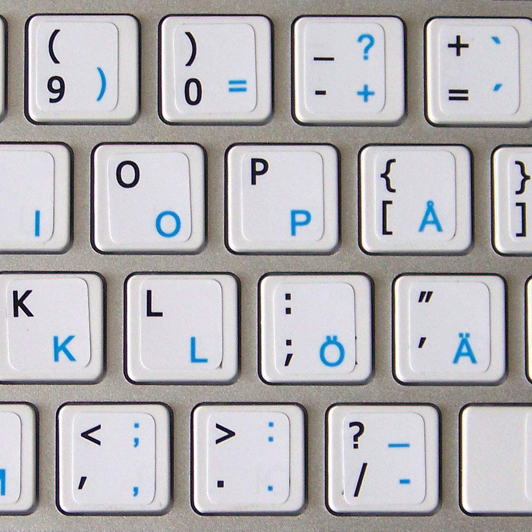 MAC ENGLISH-SWEDISH (FINNISH) KEYBOARD STICKERS WHITE BACKGROUND FOR ...