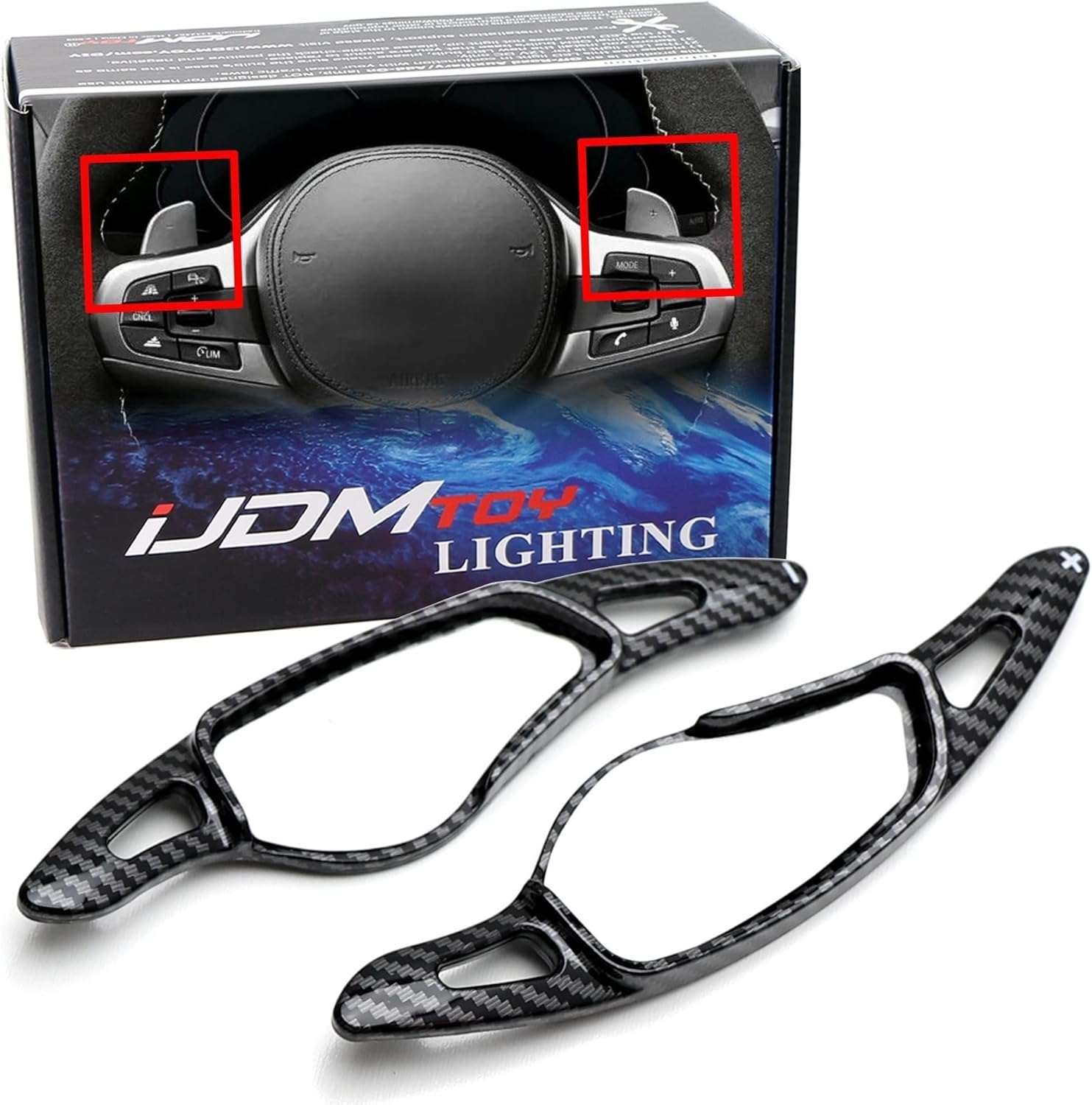 Amazon.com: iJDMTOY Twill-Weave Carbon Fiber Pattern Style Large Paddle ...