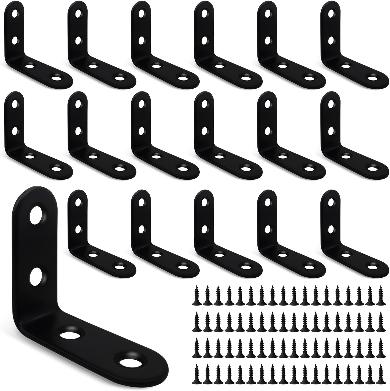 Amazon.com: YAMASO 20PCS L Bracket Corner Bracket,Black Small Right ...