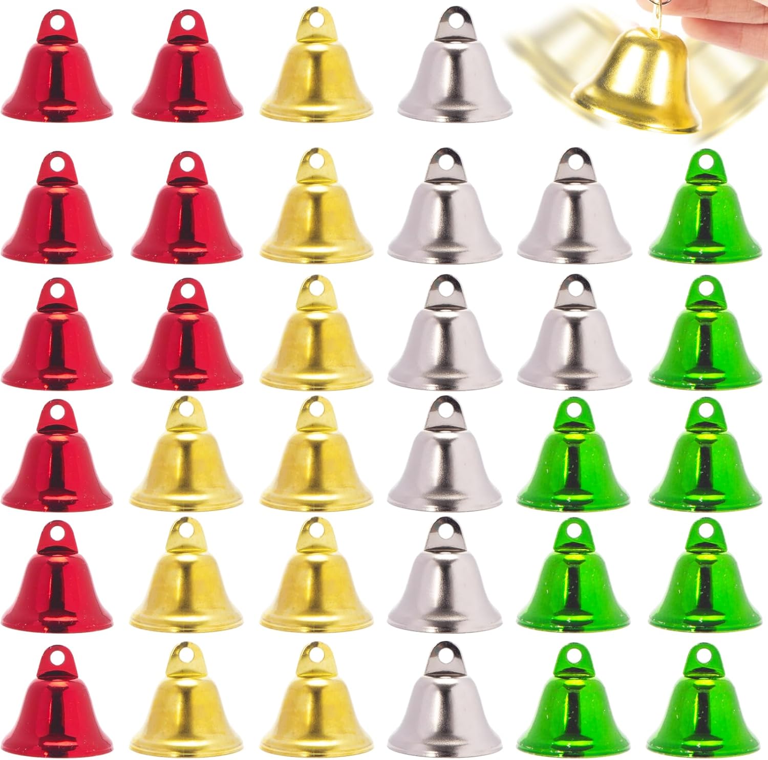 Amazon.com: TOXOY 34PCS Craft Bells Bulk, Jingle Bells for Christmas ...
