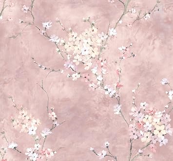 NextWall Harry & Grace Floral Blossom Peel and Stick Wallpaper (Dusty ...