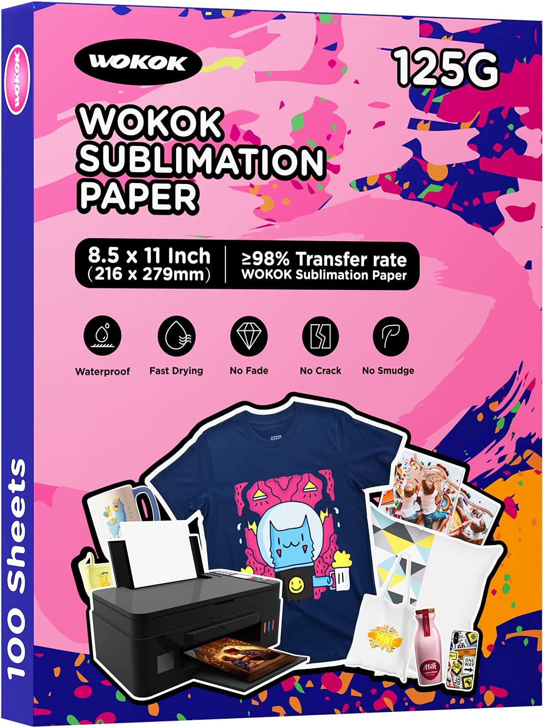 Buy WOKOK 125G Sublimation Paper Heat Transfer Paper 8 5x11 Inch 100 buy-wokok-125g-sublimation-paper-heat-transfer-paper-8-5x11-inch-100