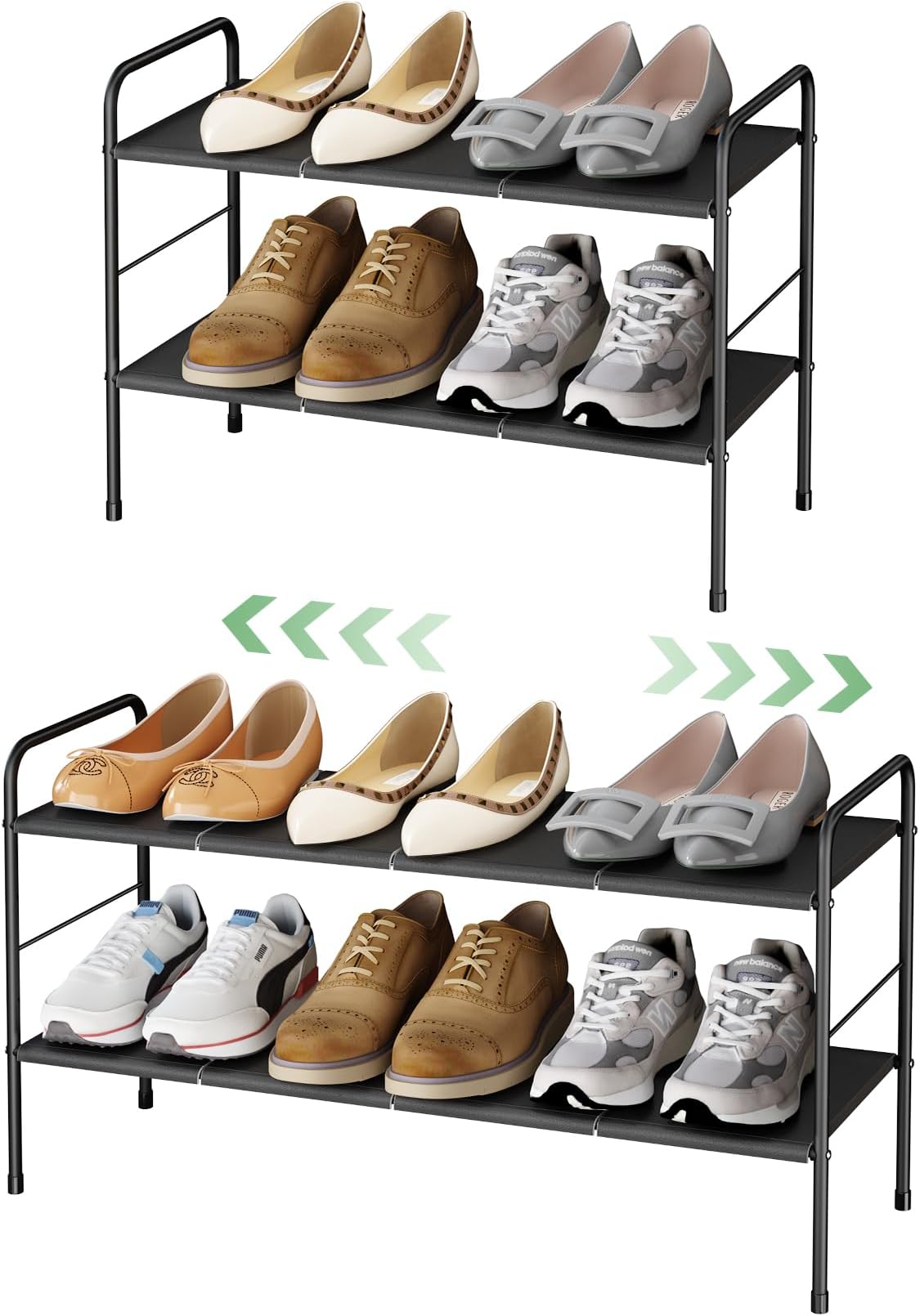 Kitstorack 2 Tier Expandable Shoe Rack, Shoe Storage Organiser, Heavy ...