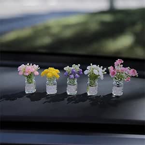 Amazon.com: FindUWell Set of 5 Cute Mini Flower Vase Car Dashboard ...