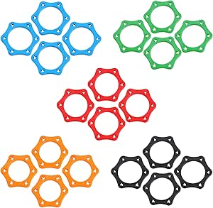 Amazon.com: CHGCRAFT 20Pcs 5 Colors Rubber Hexagonal Anti-Rolling Rings ...