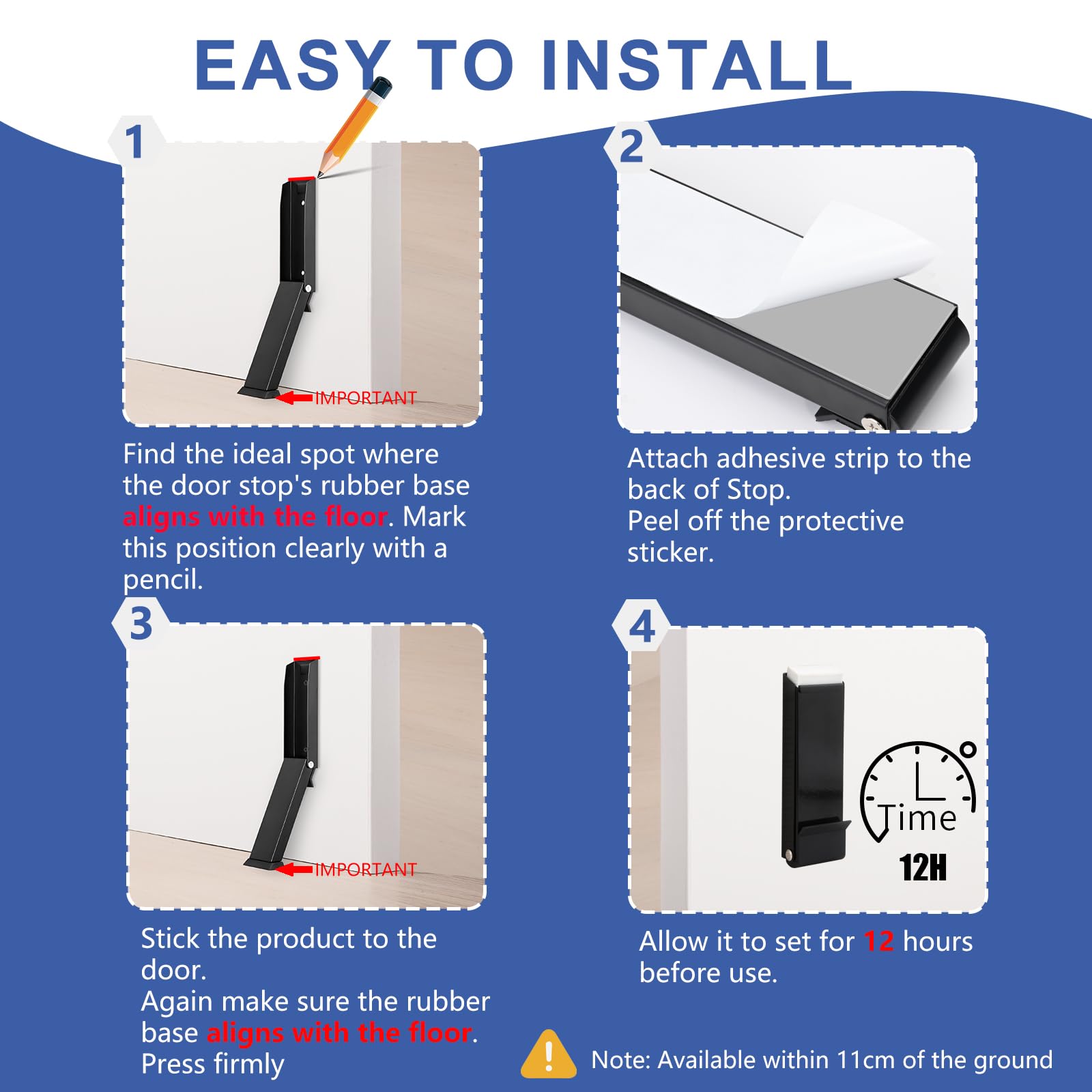 Snapklik.com : HOMOTEK 1 Pack Kickdown Door Stopper For Bottom Of Door ...