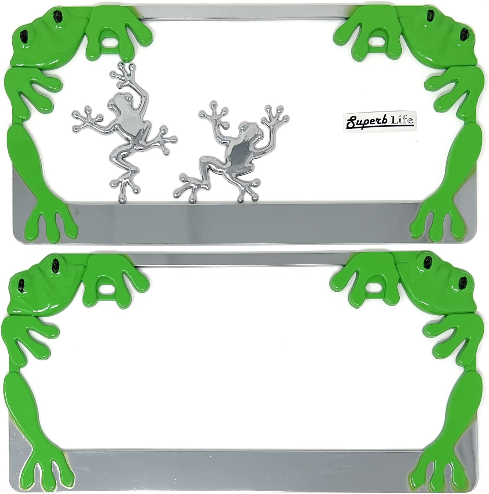 Amazon.com: Nightingale Villa Frog License Plate Frames, Frog Car ...