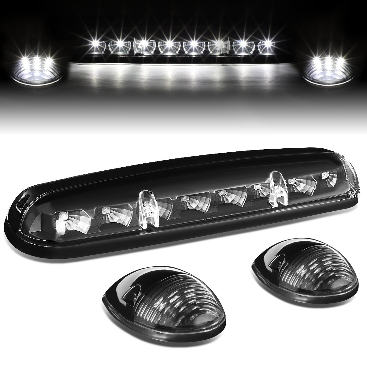 Amazon.com: DNA Motoring CBL-CSIL02-BK-W LED Cab Roof Top Lens Center ...