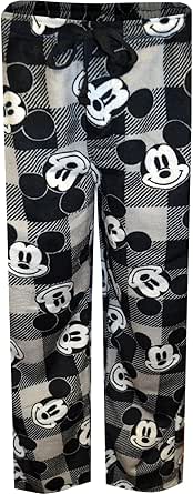 MJC Mens Disney Mickey Mouse Buffalo Plaid Gray and Black Lounge Pants ...