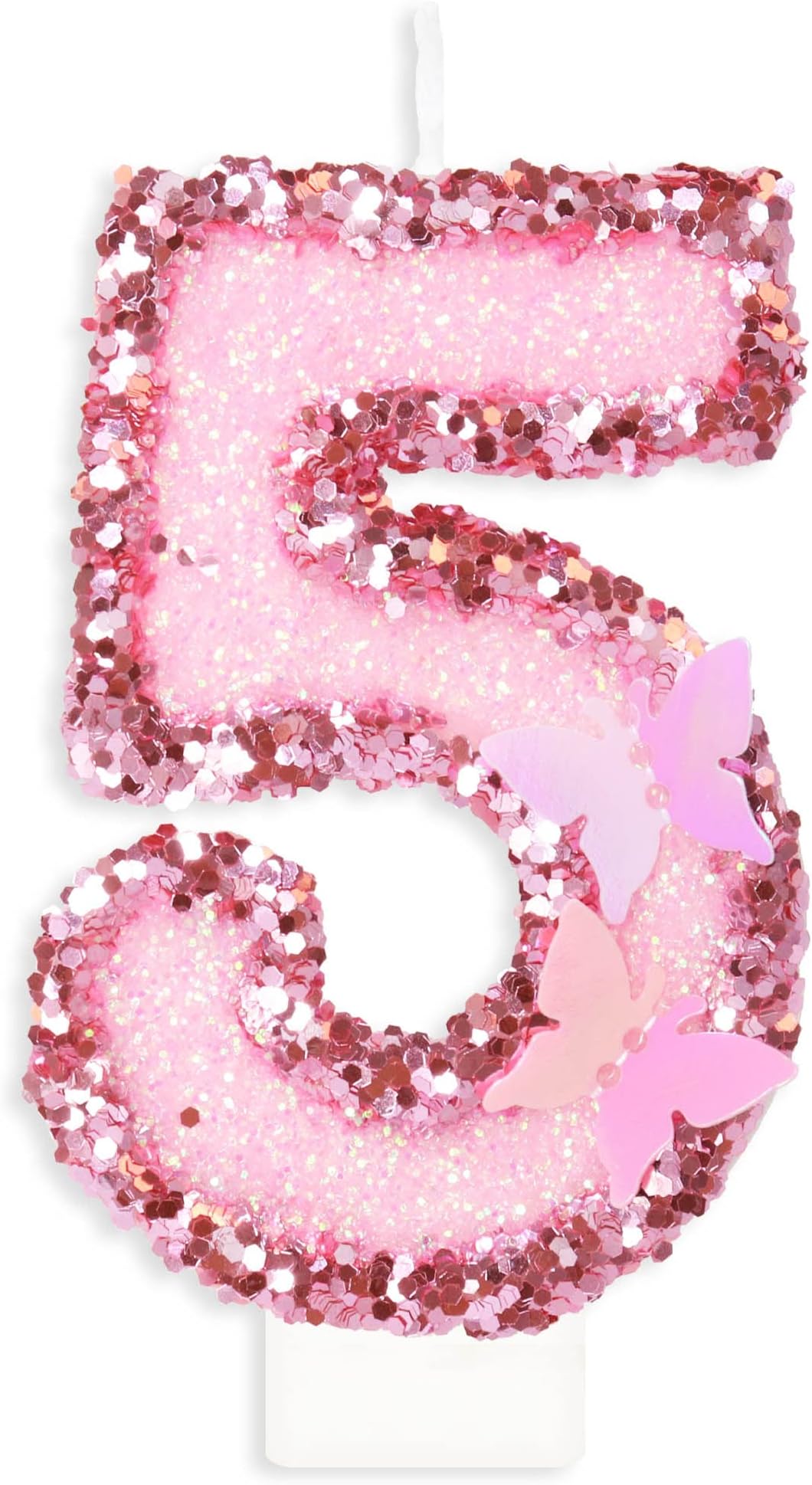1st Butterfly Birthday Candles, Number 1 Pink Candle, Birthday Candle ...